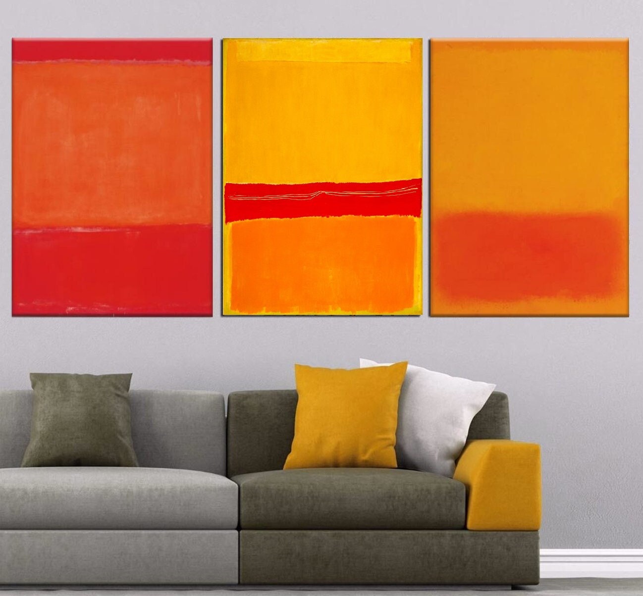 Mark Rothko Set of 3 Prints, Mark Rothko Canvas Wall Art, Mark Rothko ...