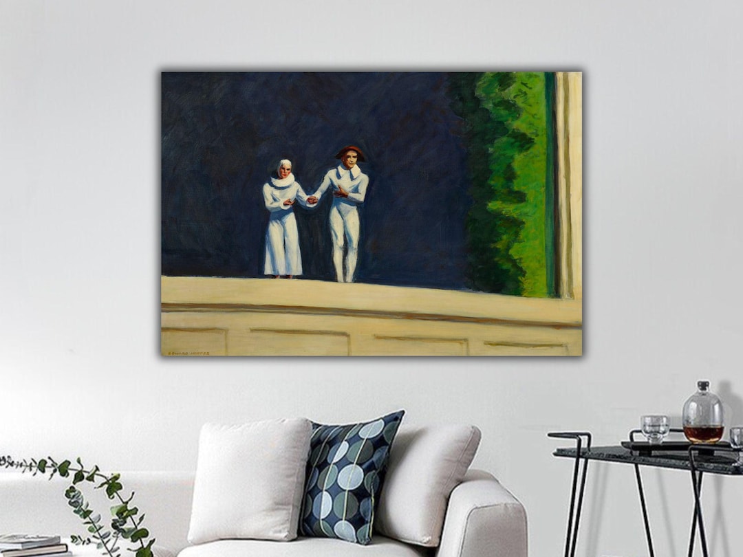 Two Comedians (1966) by Edward Hopper, Two Comedians 1966 Canvas Print ...