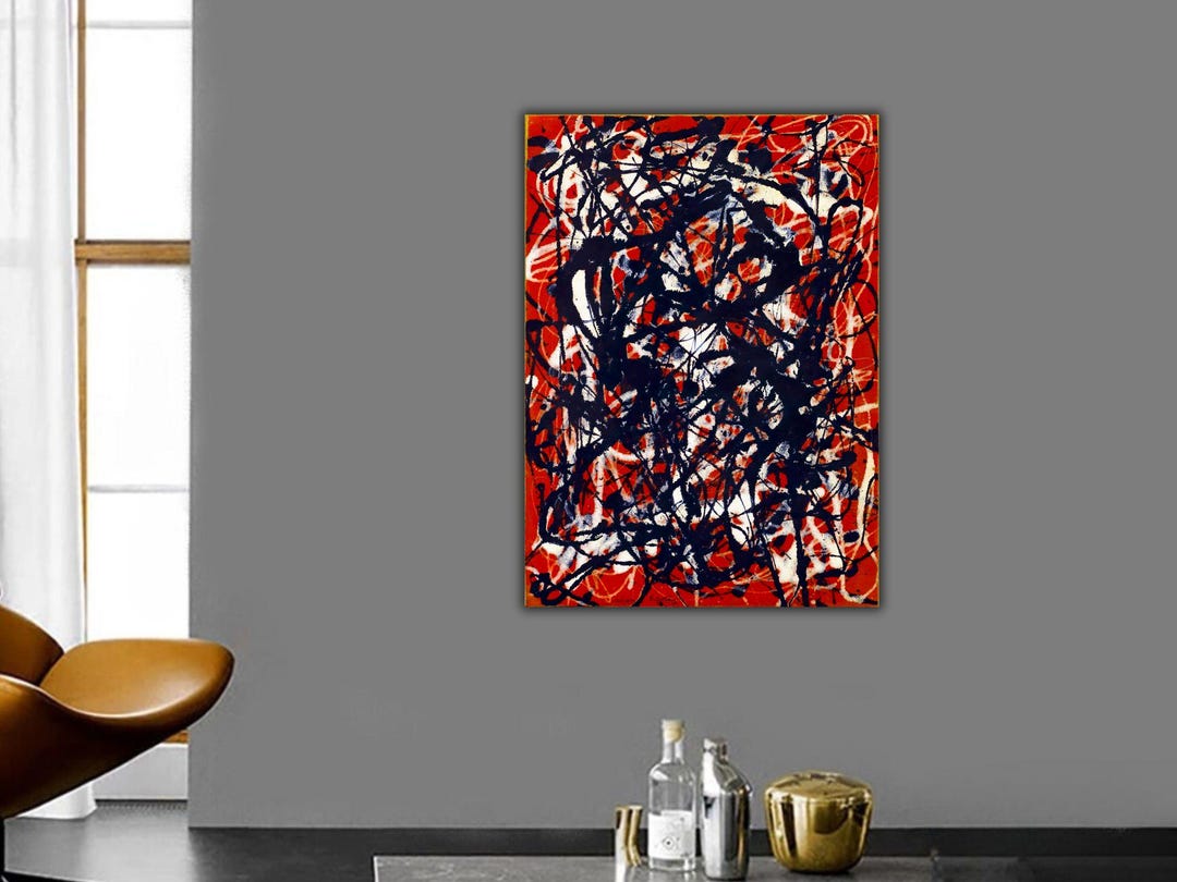 Free Form Drip Wall Art, Pollock Free Form Canvas Print, Pollock ...