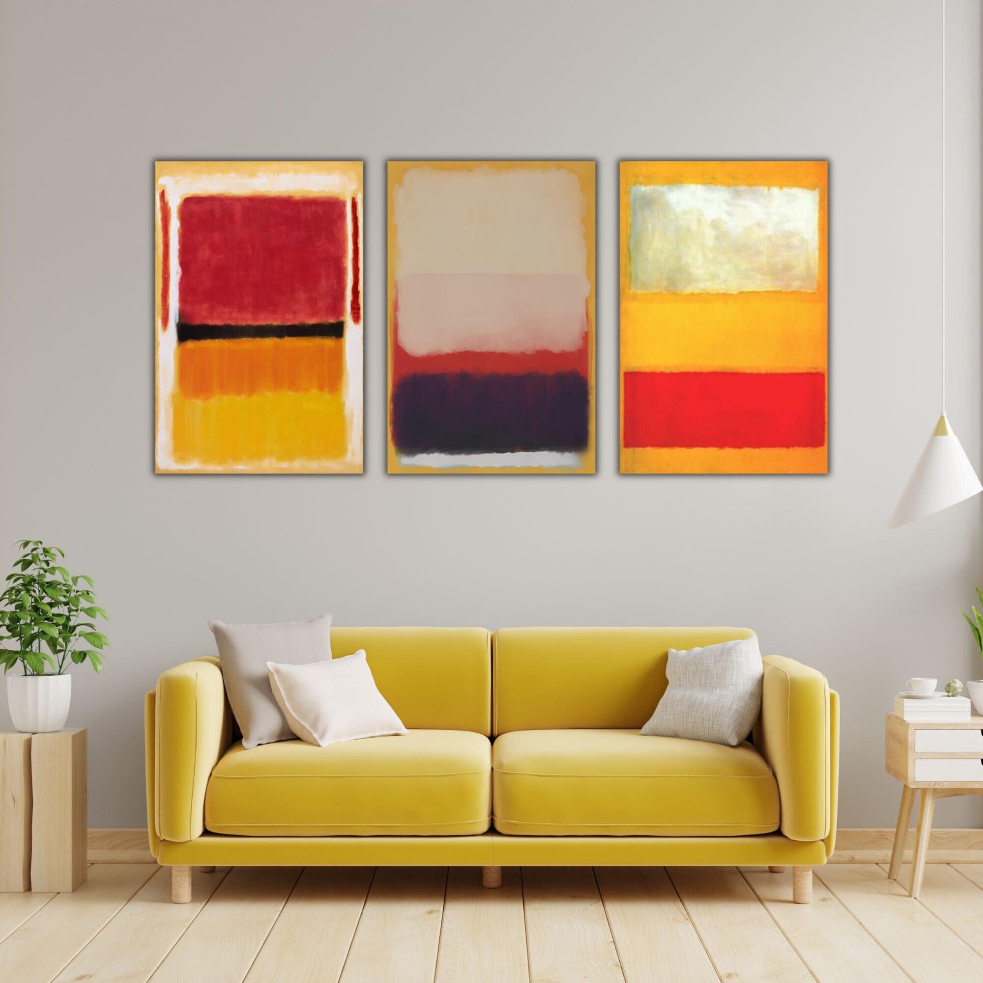 Set of 3 Mark Rothko Canvas Print, Mark Rothko Wall Arts, Mark Rothko ...