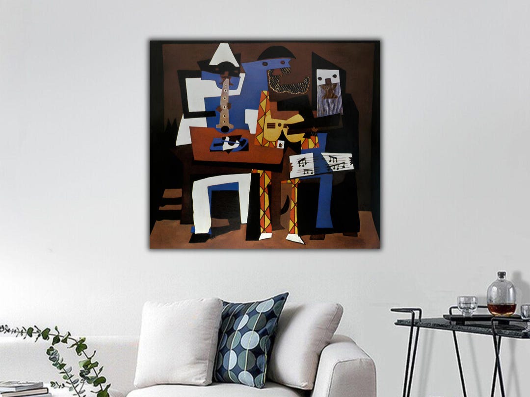 Three Musicians by Picasso Wallart, Pablo Picasso Canvas Print, Picasso ...
