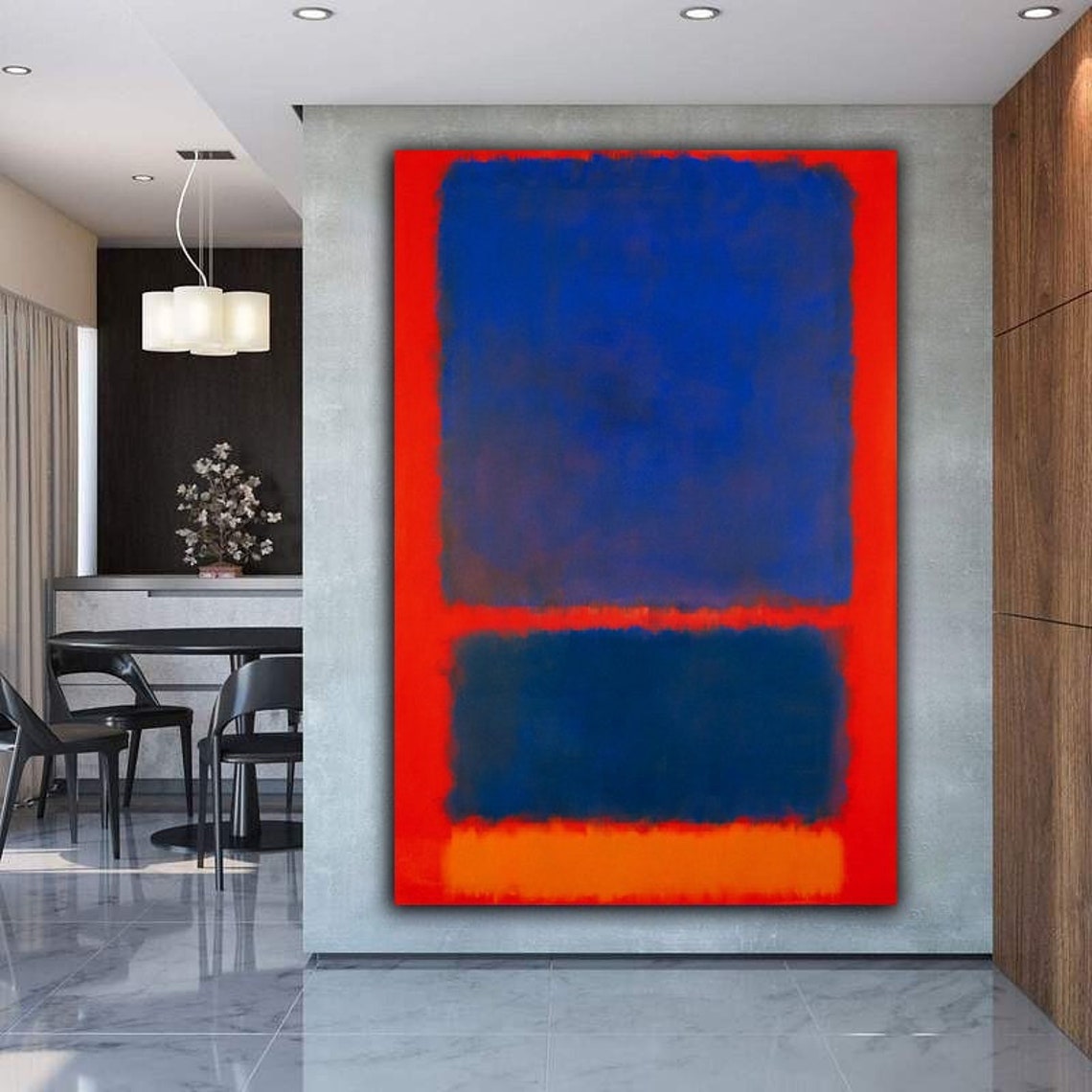 Mark Rothko 1961 Canvas Print Rothko Blue Orange Red Wall - Etsy