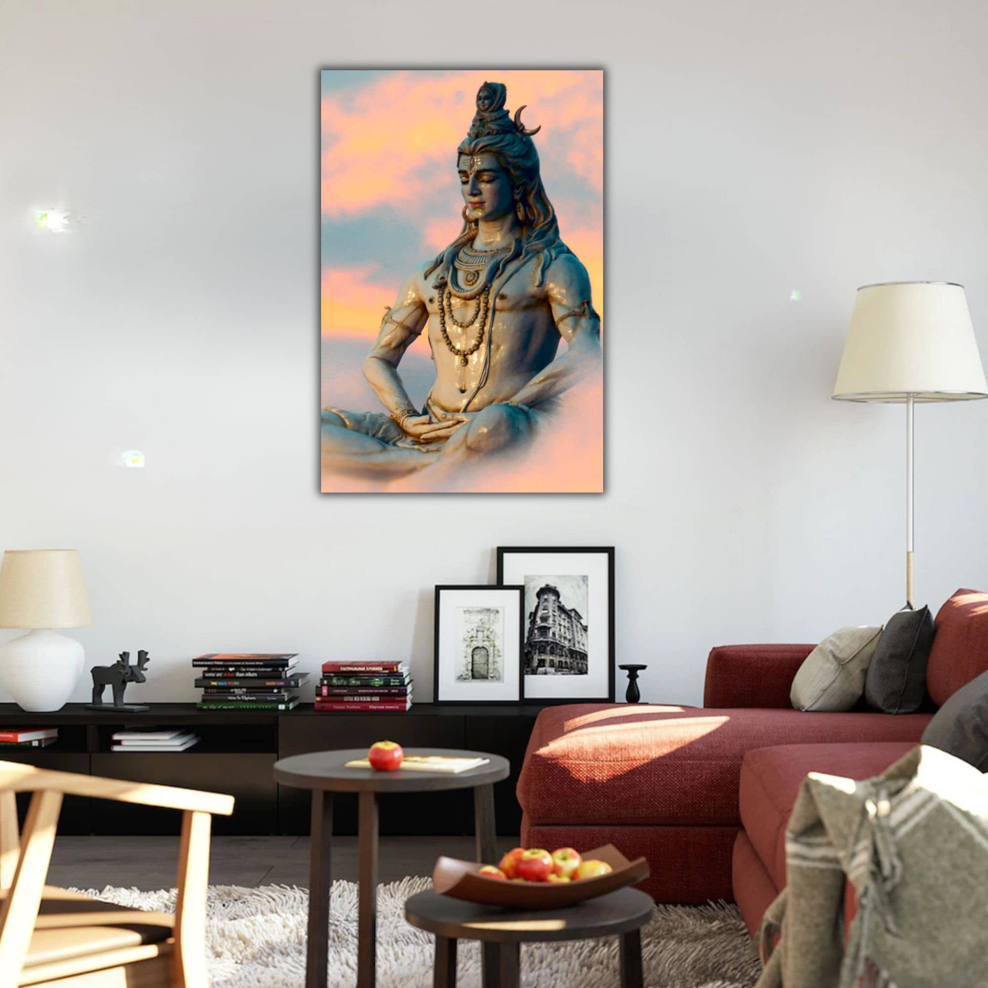 God Shiva Canvas Wall Art, Hindu Gods Wall Decor, Spiritual Canvas Art ...