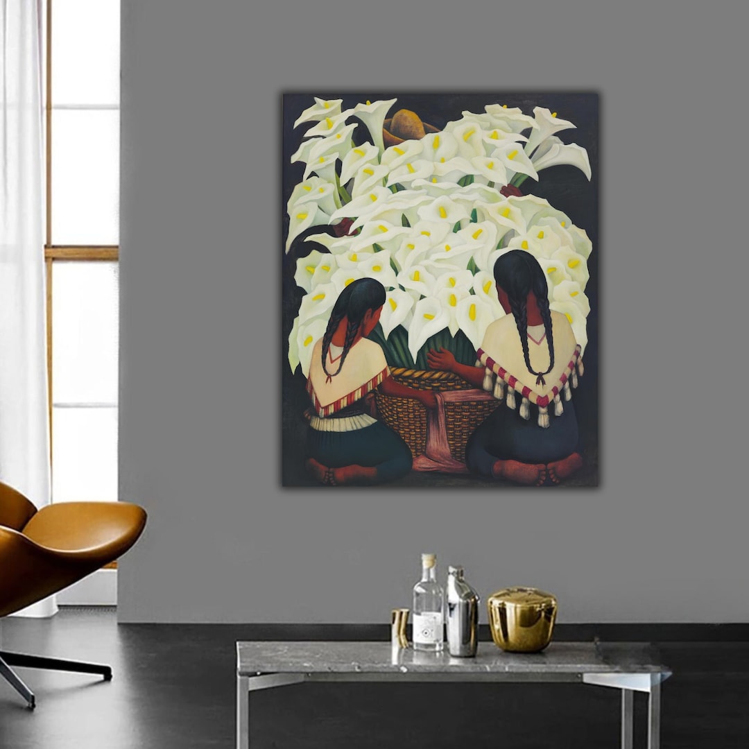 Flower Carrier Wall Art, Diego Rivera Canvas Print, Calla Lily by Diego ...