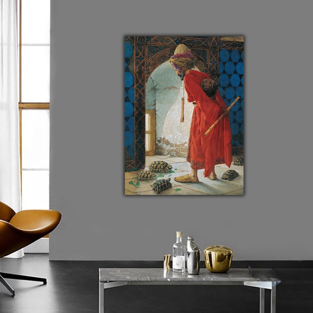 The Tortoise Trainer Wall Art, Osman Hamdi Bey Reproduction Canvas ...