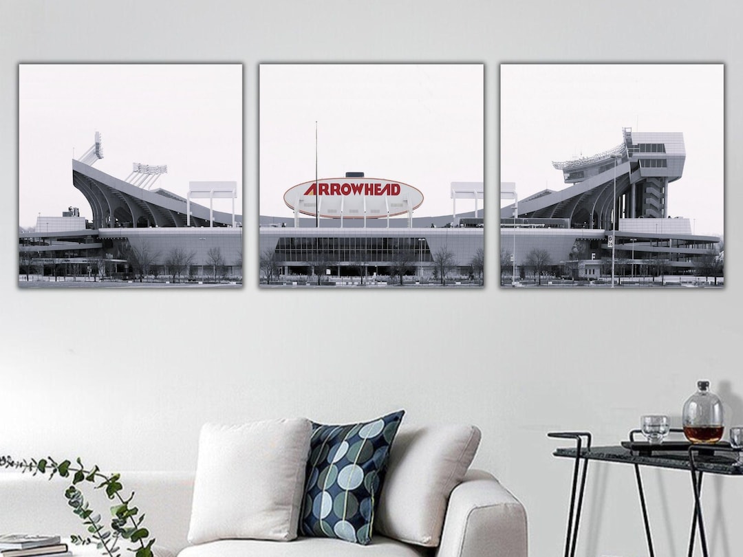Set of 3 Arrowhead Kansas City Chiefs Stadium Wall Art, Kansas City ...