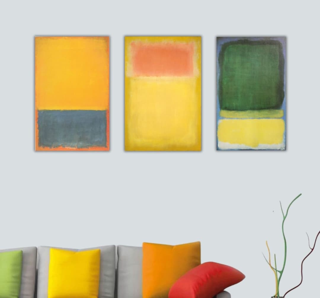 Set of 3 Mark Rothko Canvas Print, Mark Rothko Wall Arts, Mark Rothko ...