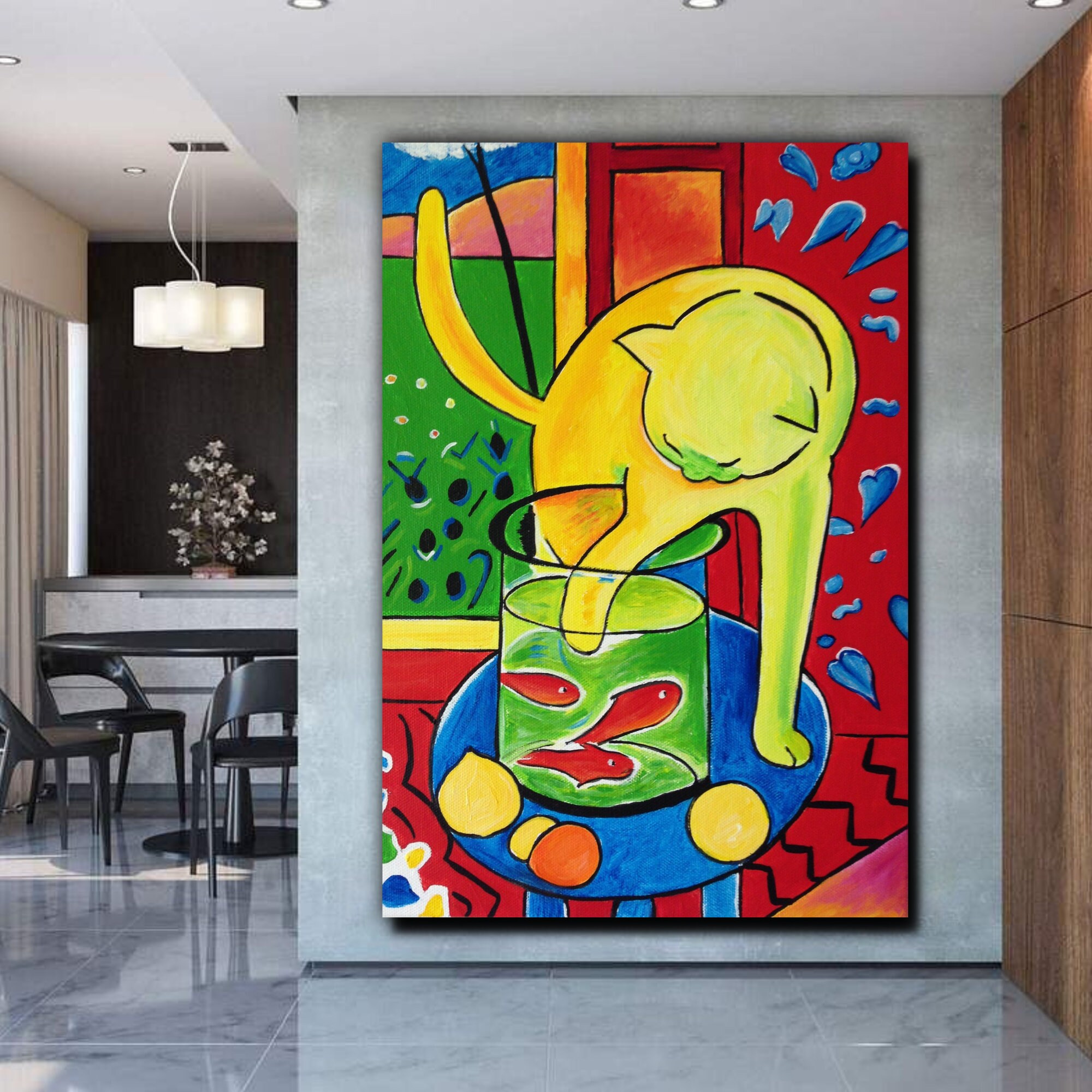 Matisse Cat With Red Fish Wall Art, Cat and Fish Art, Henri Matisse ...