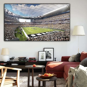 Raiders Bleachers View Stadium Canvas Wall Art, Las Vegas Raiders ...