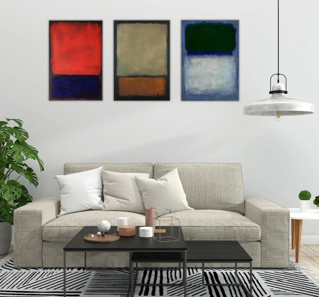 Mark Rothko Set of 3 Canvas Print, Mark Rothko Wall Arts, Mark Rothko ...