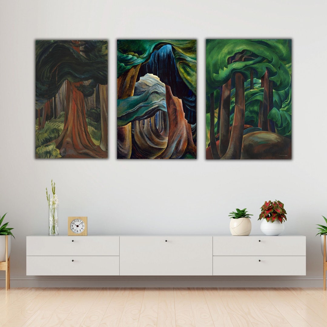 Emily Carr Set of 3 Canvas Wall Art, Emily Carr Artworks, Red Cedar ...