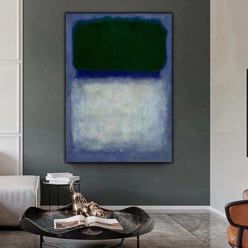Mark Rothko Canvas Print, Blue and Grey Abstract Wall Art, Modern ...