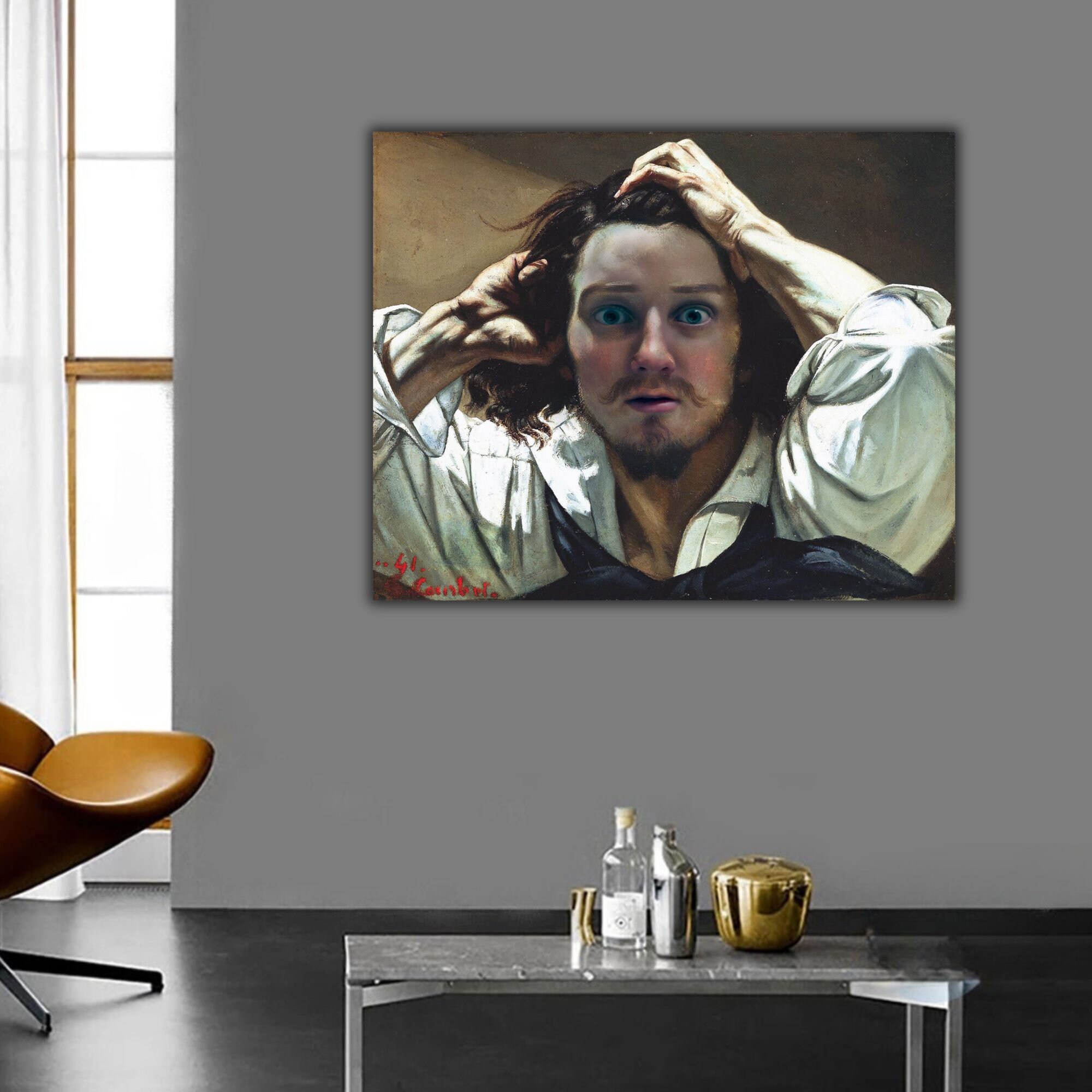 The Desperate Man by Gustave Courbet Wall Art, Gustave Courbet Canvas ...