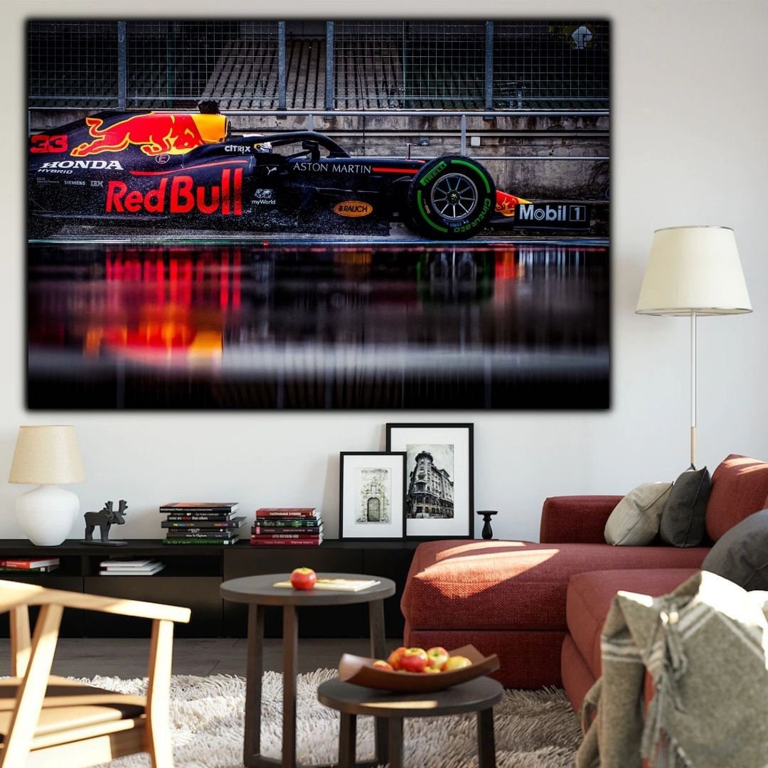 F1 Redbull Racing Car Wall Art, Max Verstappen Canvas Print, Redbull ...