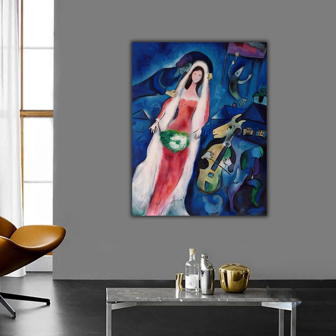 The Bride and Goat Wall Art, Marc Chagall Canvas Print, Marc CHAGALL ...