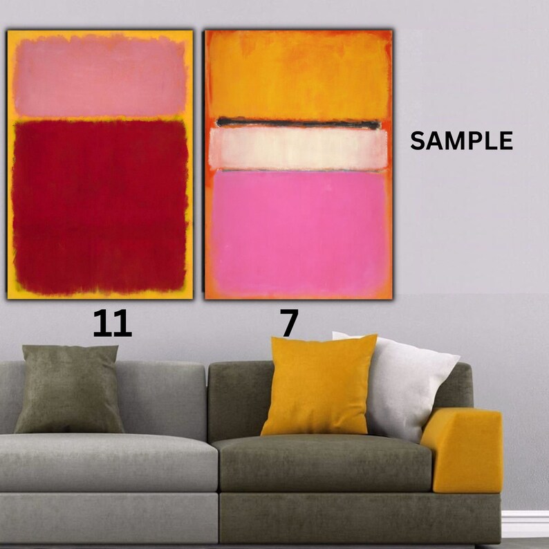 Custom Set of 2 Mark Rothko Wall Art ,create Your Own Canvas Set ...