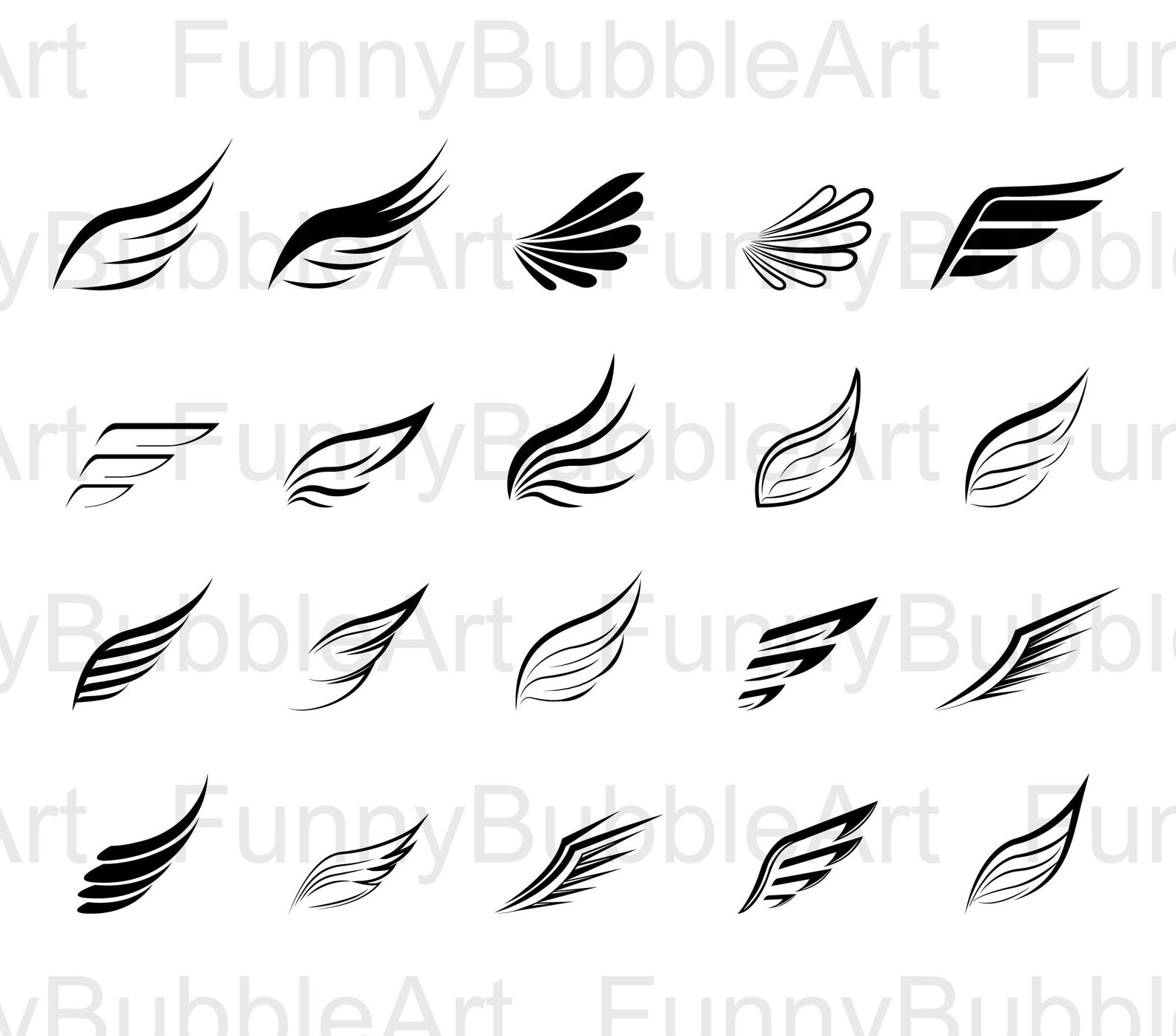 Fancy Wings SVG, EPS, PNG, Wings Clip Art, Wings Cut File, Vector Files ...