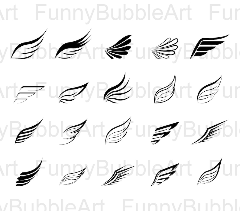 Fancy Wings SVG, EPS, PNG, Wings Clip Art, Wings Cut File, Vector Files ...