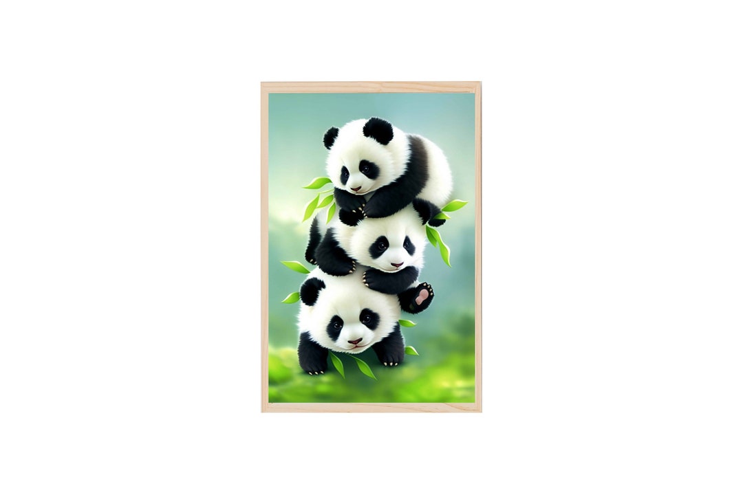 Cute Baby Pandas Playing, Panda Art for Kids Room, Nursery Decor ...