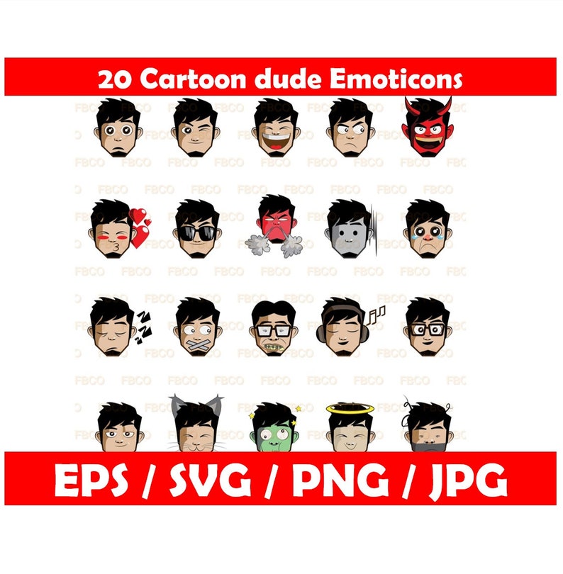 Cartoon Anime Dude SVG, Cartoon Emoticon SVG, Emoji SVG, Emoji ...