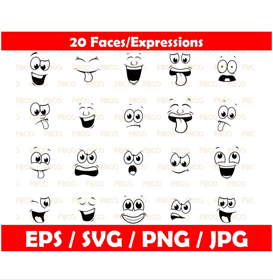 Face Emoji SVG Face Expression SVG Emoji SVG Faces - Etsy