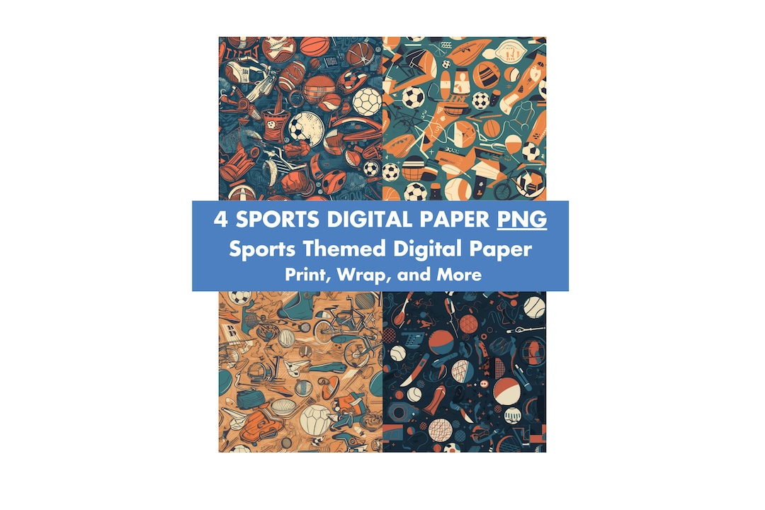 SPORTS Digital Paper / Sports Party Printable Art / Colorful Sports ...