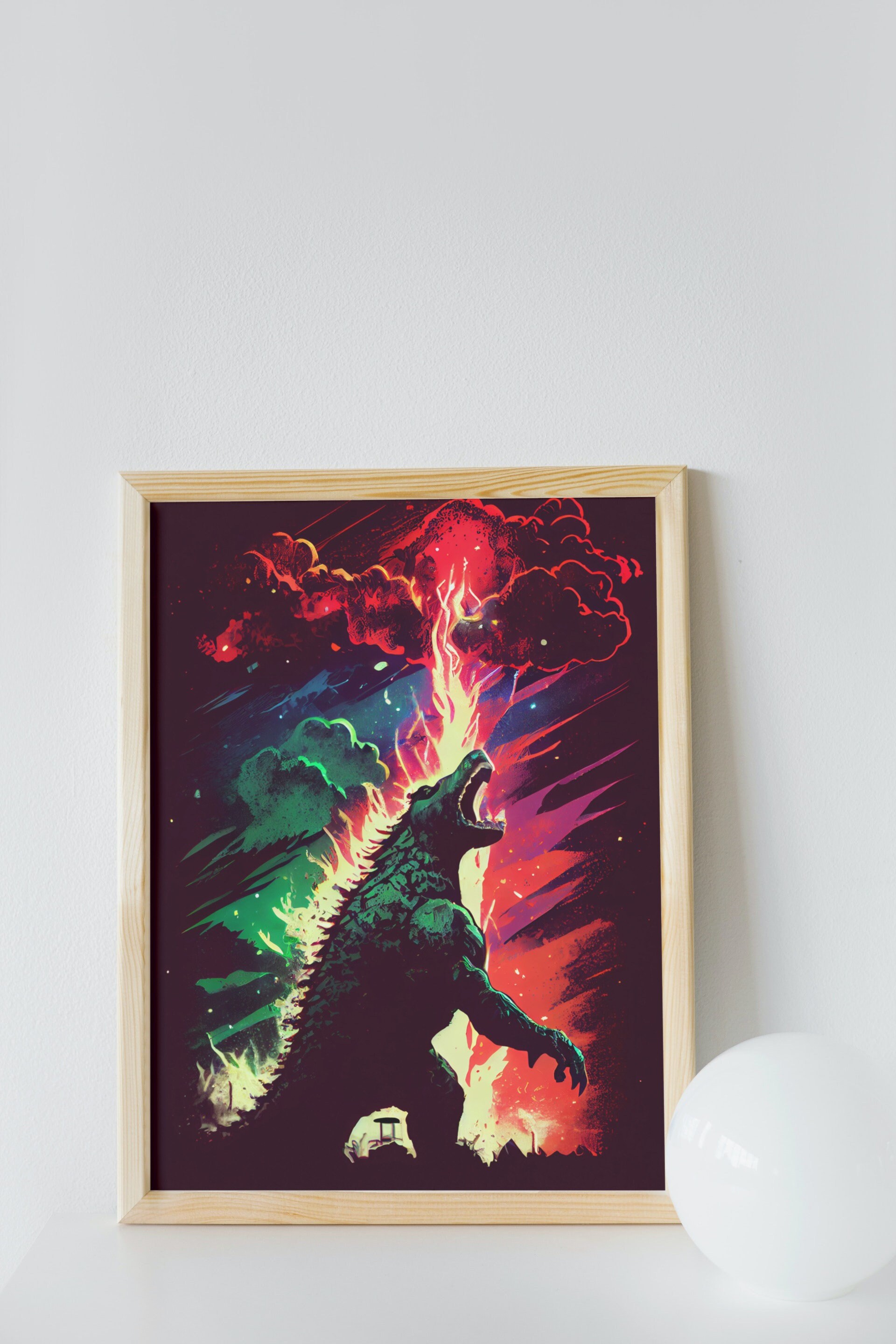Godzilla King of the Monsters Print //ACID GRAPHICS//, Colorful ...