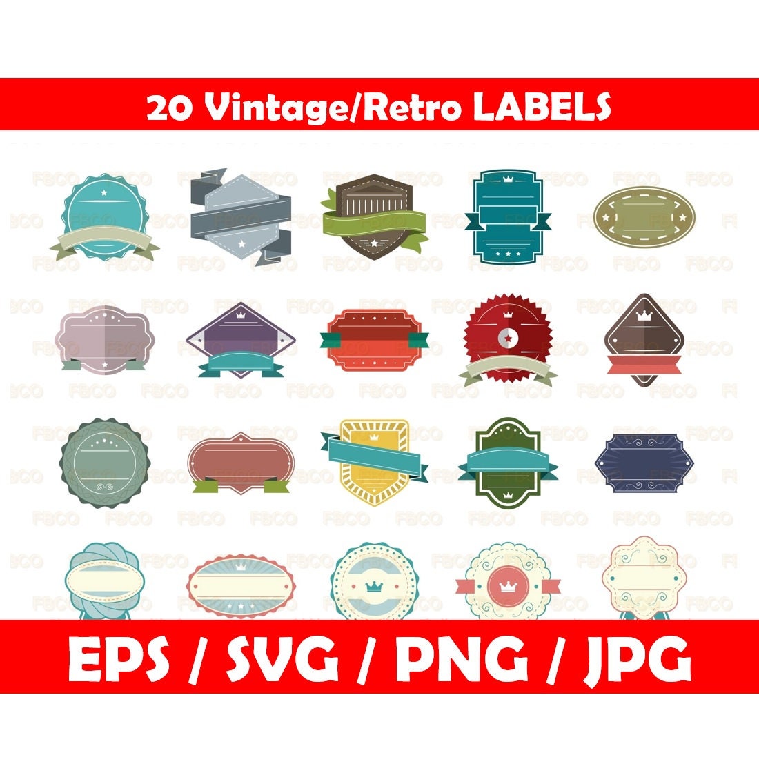 Vintage Labels SVG, Retro SVG, Labels SVG, Vintage Retro Labels for Cricut, for Silhouette, Cut ...