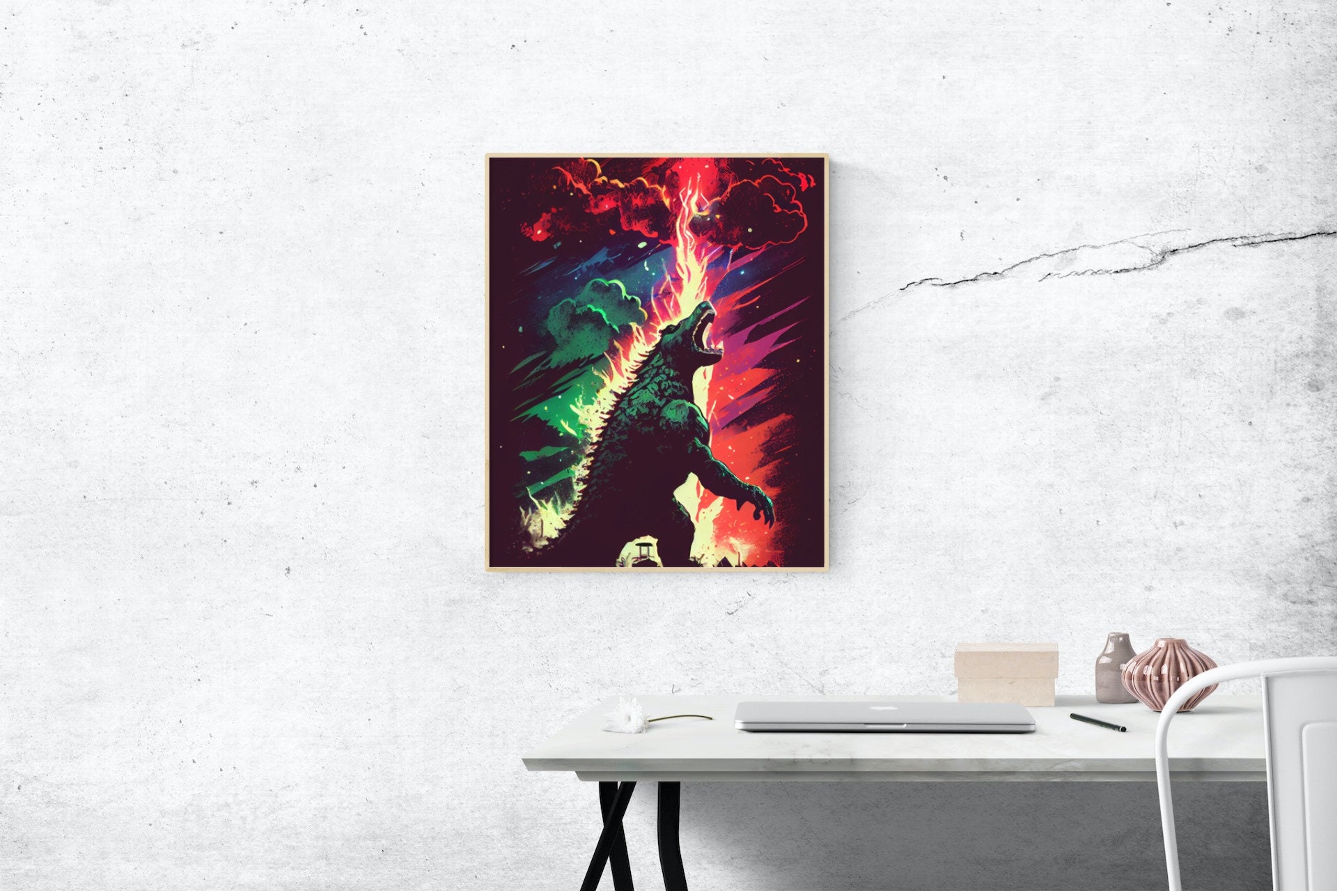 Godzilla King of the Monsters Print //ACID GRAPHICS//, Colorful ...