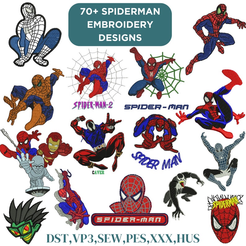 Spiderman Embroidery Design Comic Character Super Hero Embroidery ...