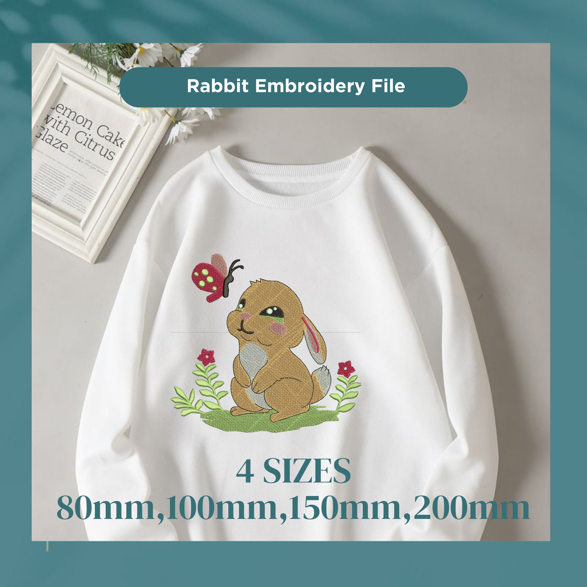 Easter Rabbit Embroidery Peter Rabbit Embroidery Hare Embroidery White ...