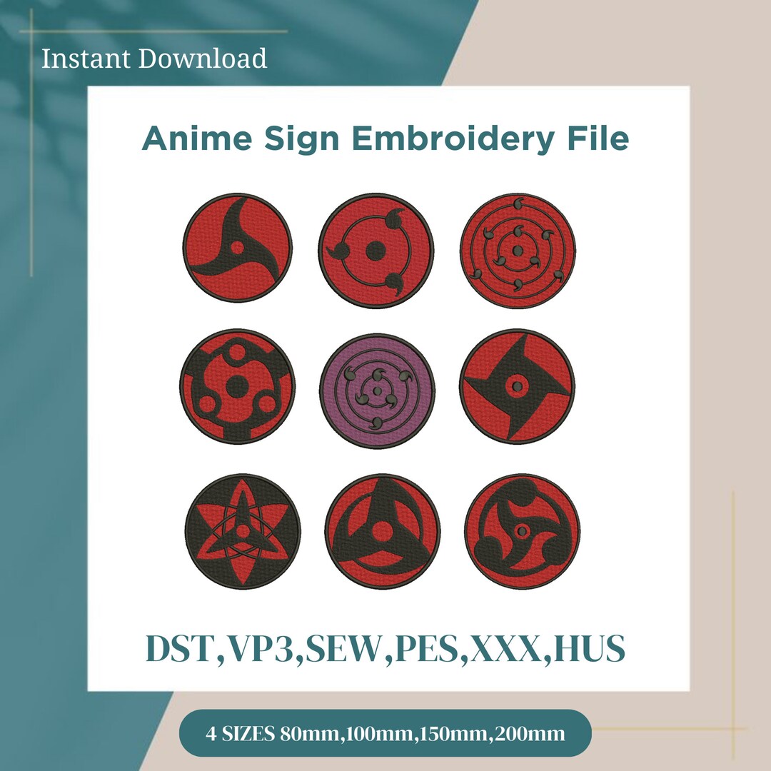 Anime Logo Anime Symbols Anime Embroidery Design Anime Inspired Anime ...