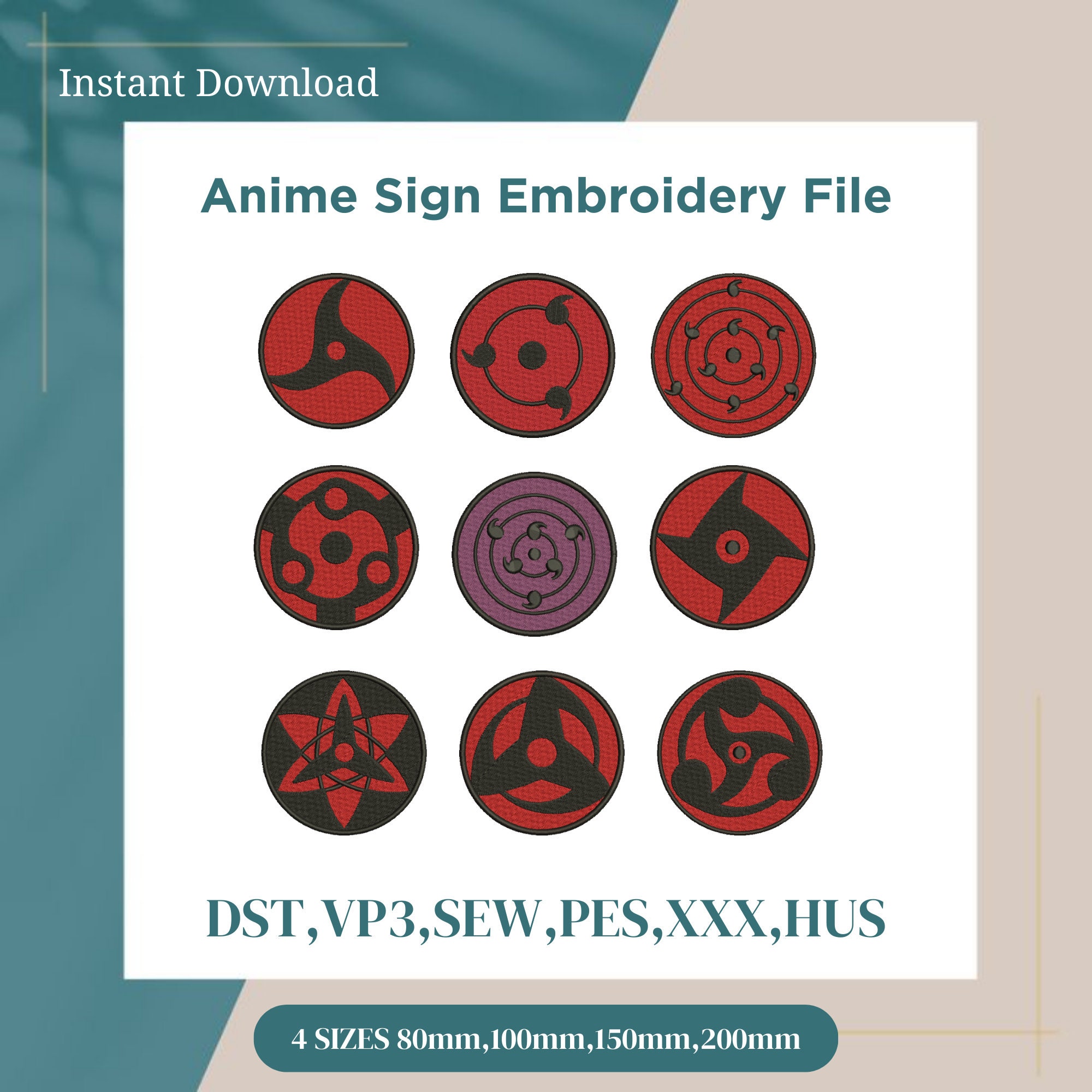 Anime Logo Anime Symbols Anime Embroidery Design Anime Inspired Anime ...