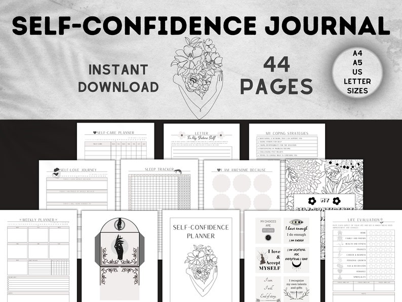 Self Confidence Journal PRINTABLE Self Esteem Planner Confidence ...
