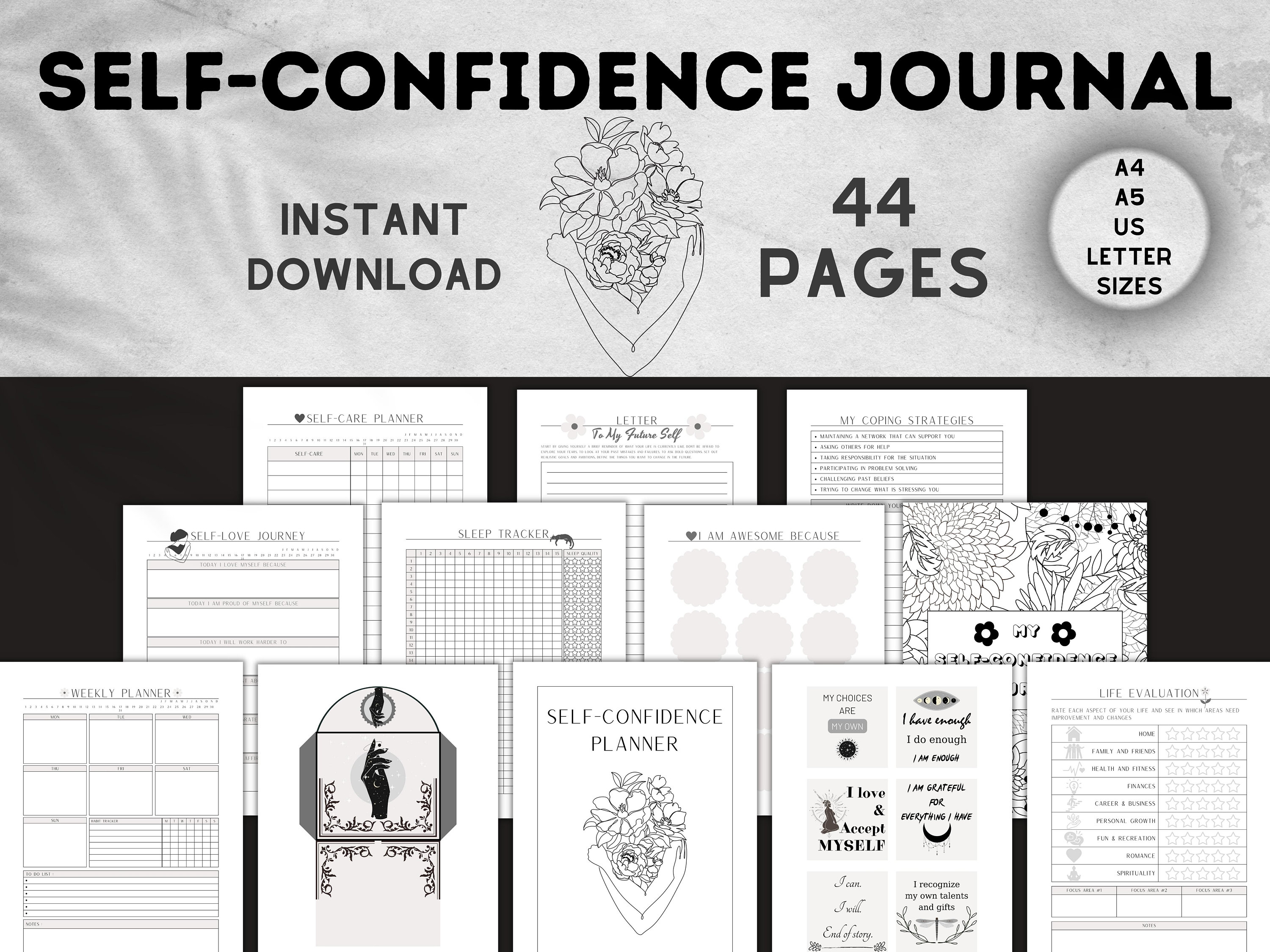 Self Confidence Journal PRINTABLE Self Esteem Planner Confidence ...