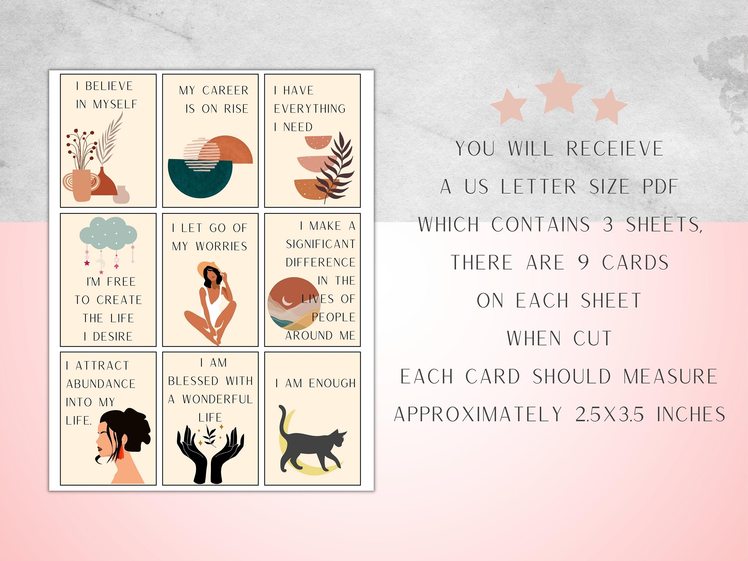 27 BOHO Positive Affirmation Cards Deck PRINTABLE, Daily Affirmations ...