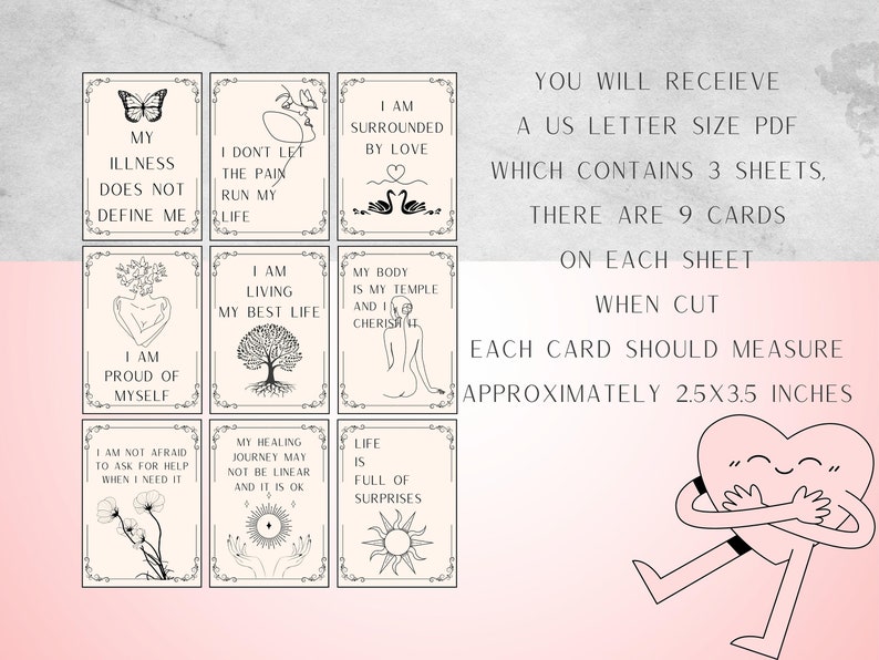 Chronic Pain Affirmation Cards Deck PDF, Chronic Illness Cards, Daily Health Affirmations, Self ...