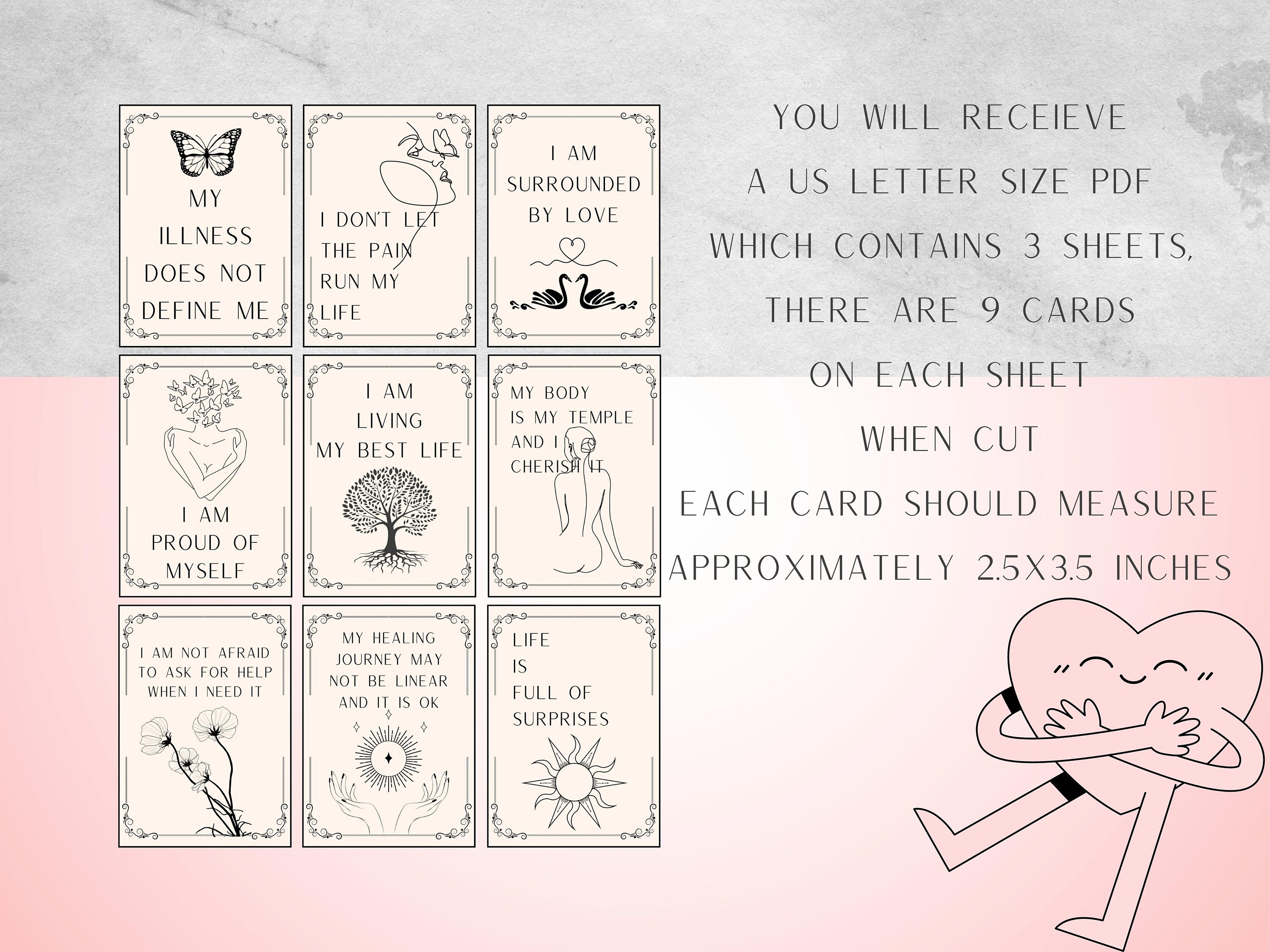 Chronic Pain Affirmation Cards Deck PDF, Chronic Illness Cards, Daily ...