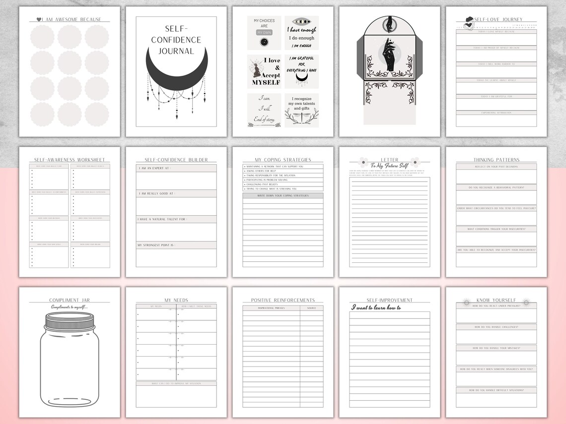 Self Confidence Journal PRINTABLE Self Esteem Planner Confidence ...