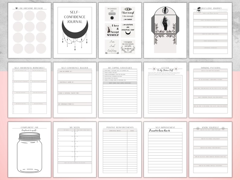 Self Confidence Journal PRINTABLE Self Esteem Planner Confidence ...