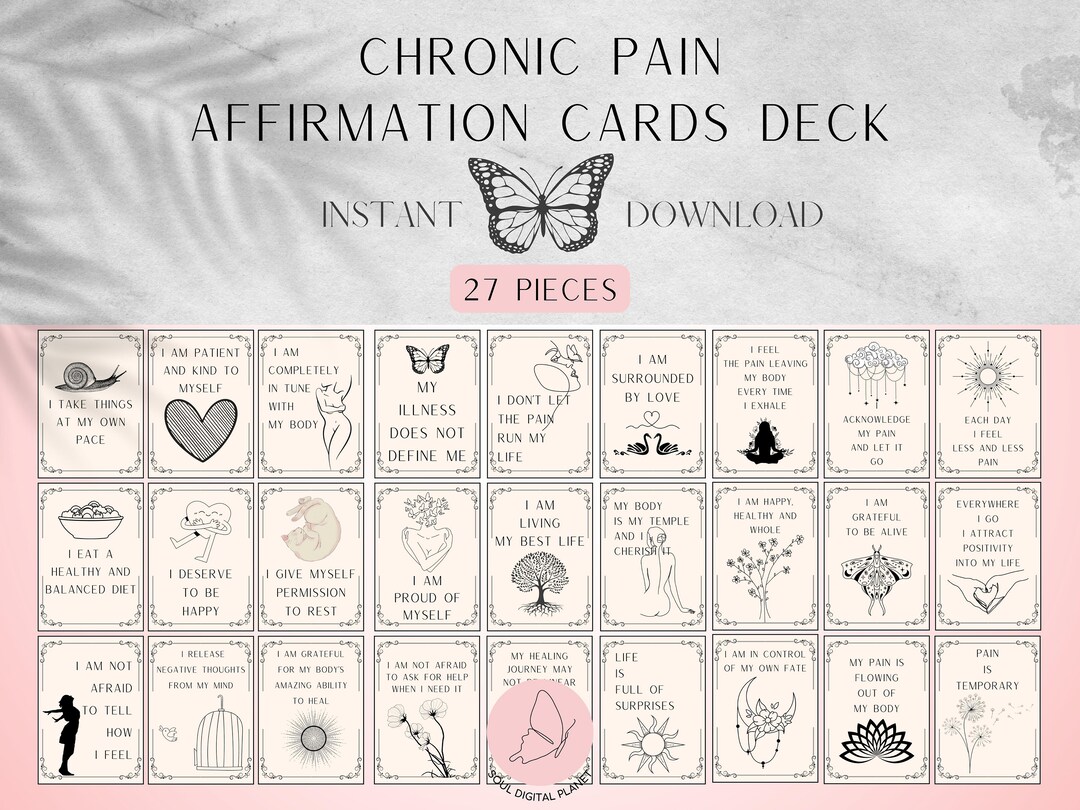 Chronic Pain Affirmation Cards Deck PDF Chronic Illness - Etsy