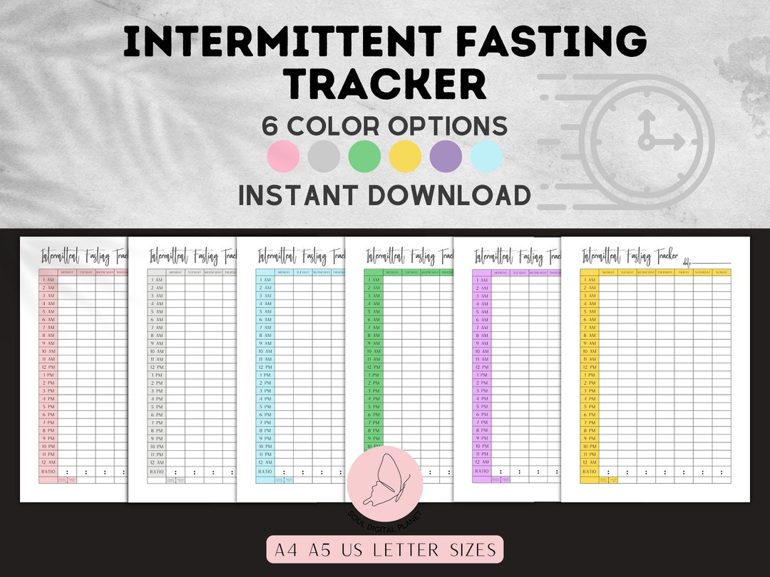 Weekly INTERMITTENT FASTING Tracker| Fasting PRINTABLE| Fasting Journal ...