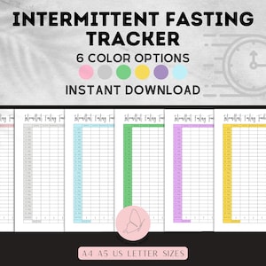 Weekly INTERMITTENT FASTING Tracker| Fasting PRINTABLE| Fasting Journal ...