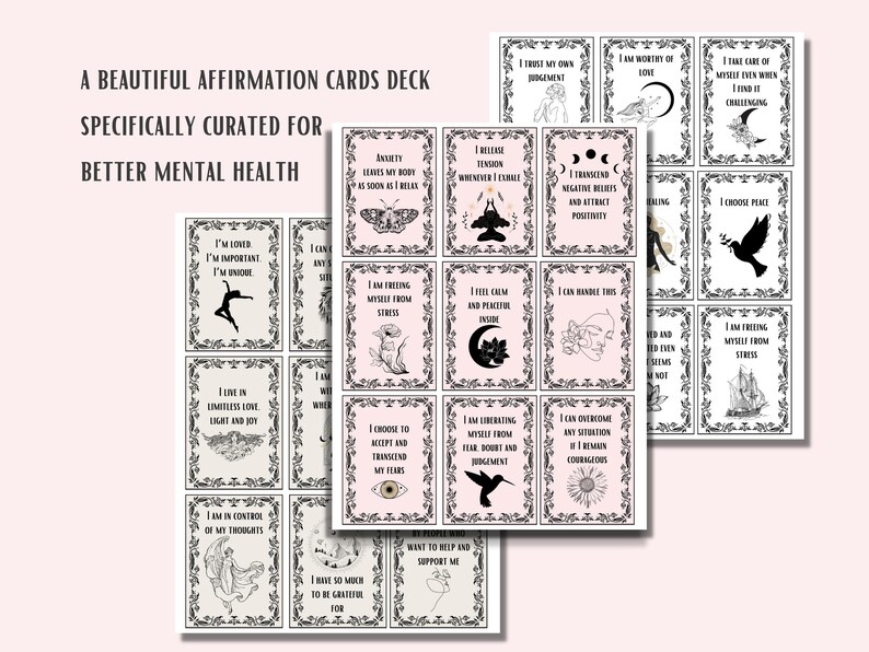 27 Mental Health Affirmation Cards Deck PRINTABLE Daily - Etsy