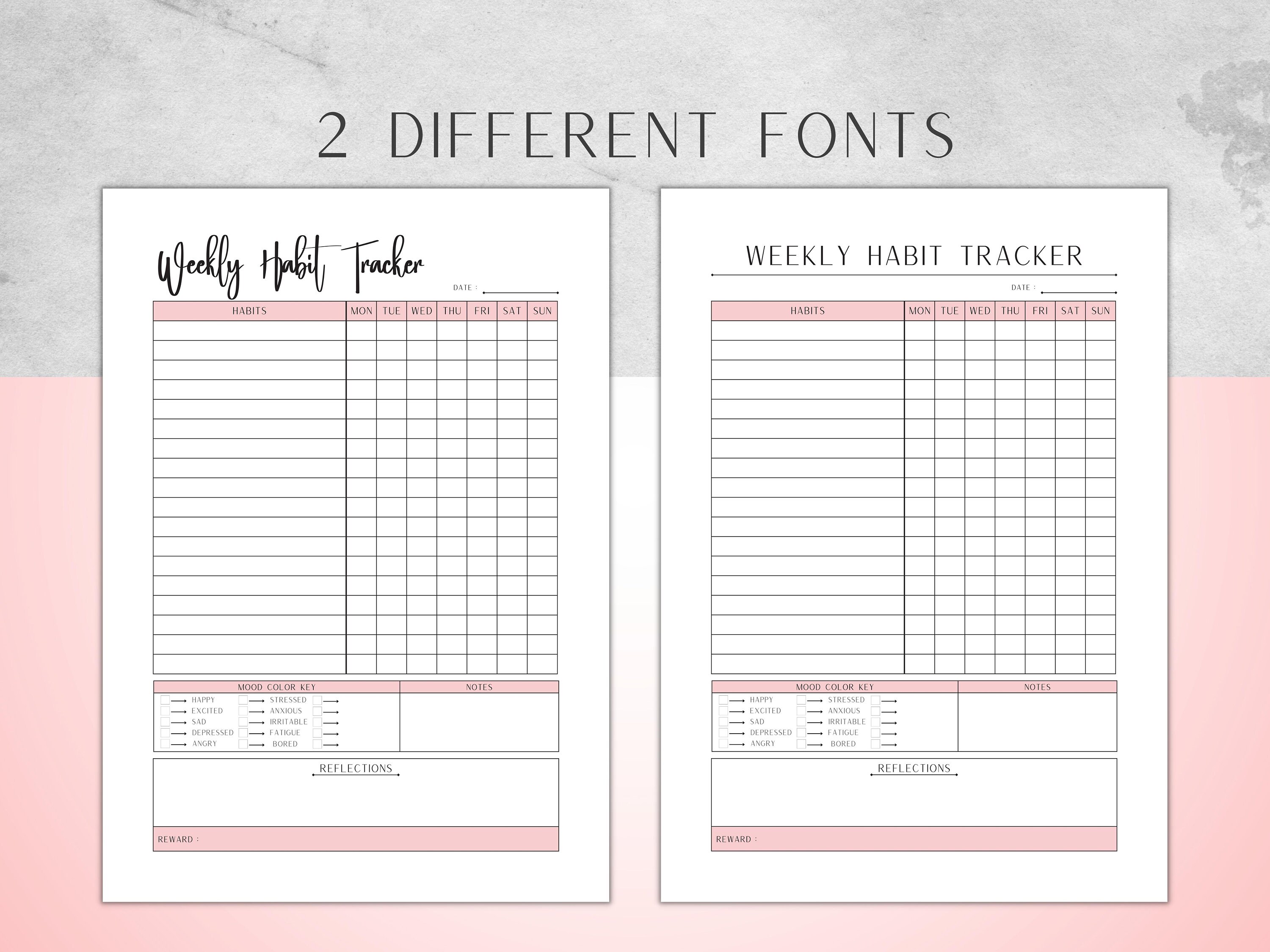 PRINTABLE Monthly Habit Tracker Bundle PDF Weekly Routine Tracker ...