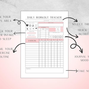 Daily Workout Tracker PRINTABLE| Daily Fitness Journal PDF| Exercise ...
