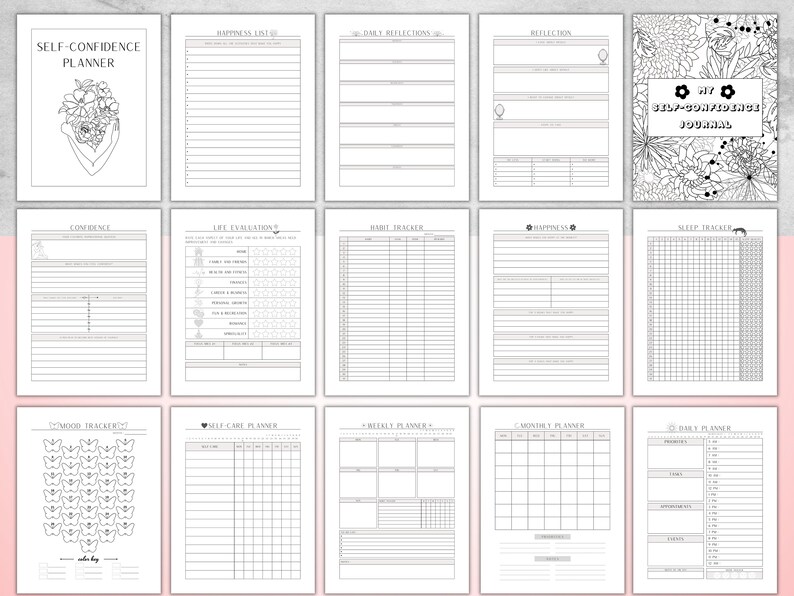 Self Confidence Journal PRINTABLE Self Esteem Planner Confidence ...