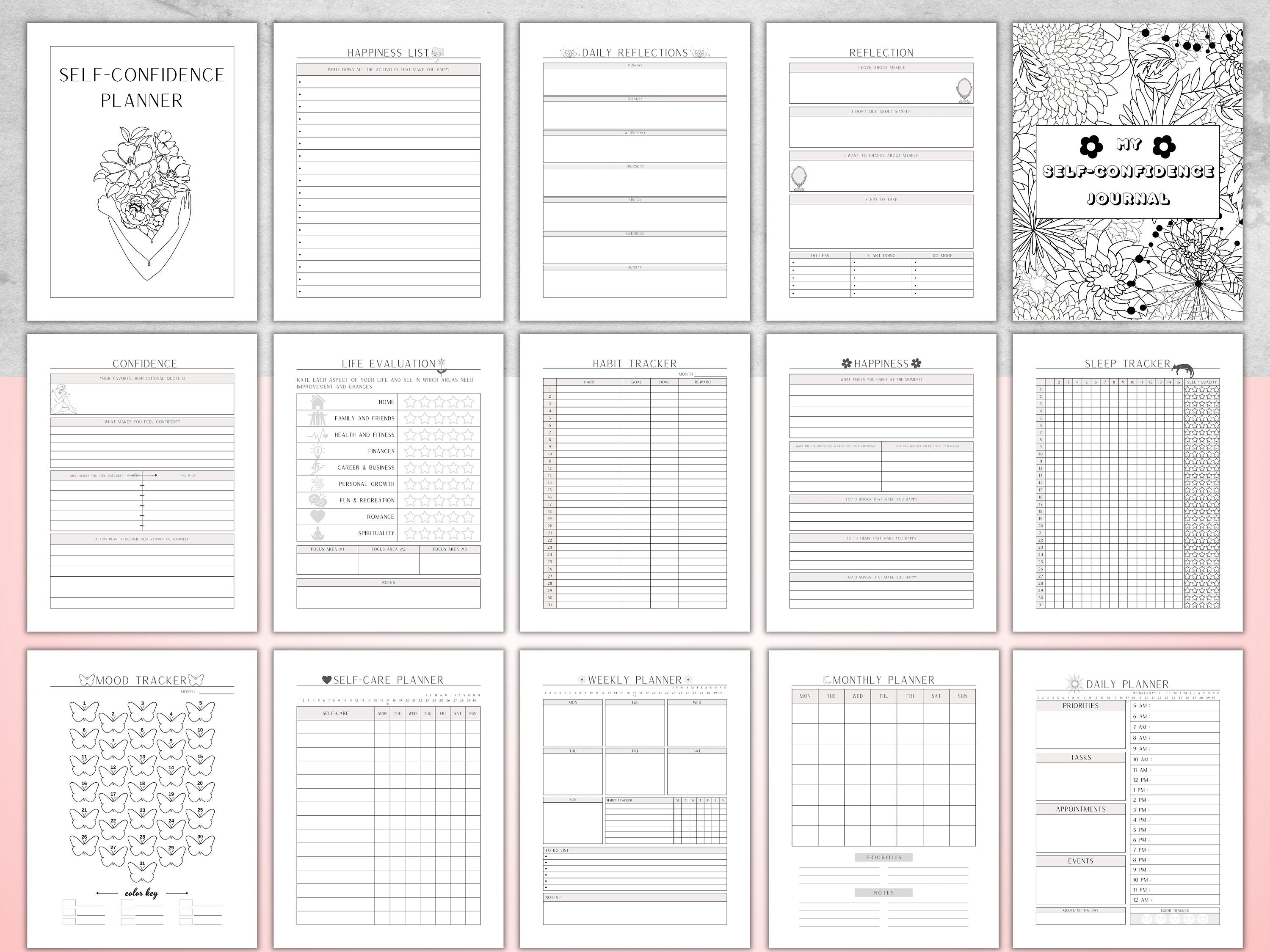 Self Confidence Journal PRINTABLE Self Esteem Planner Confidence ...