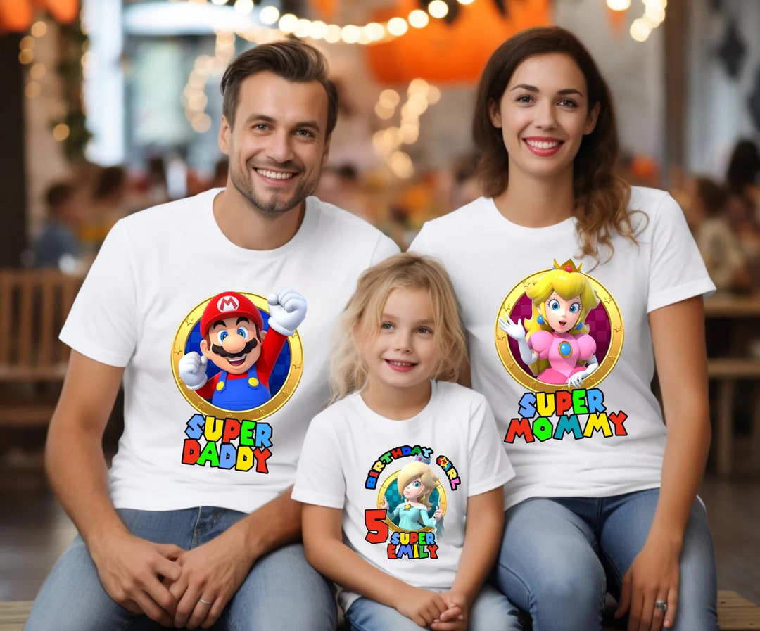 Personalized Super Mario Family Birthday Shirt, Super Mario Family ...
