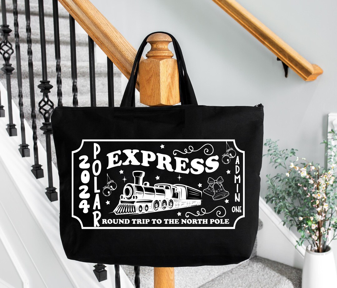 2025 Polar Express Train Ticket Canvas Tote Bag, Christmas Gift for ...
